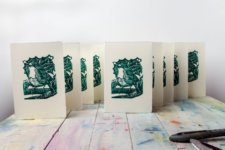 How To Make Your Own Linocut Christmas Cards - Jackson's Art Blog