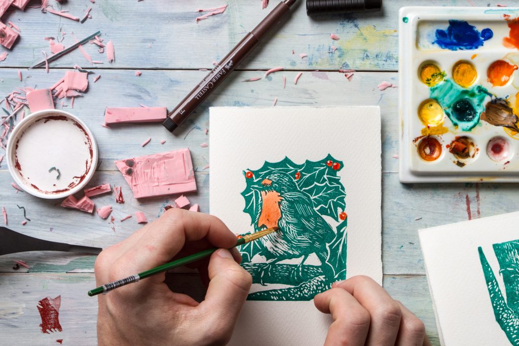 How To Make Your Own Linocut Christmas Cards - Jackson's Art Blog