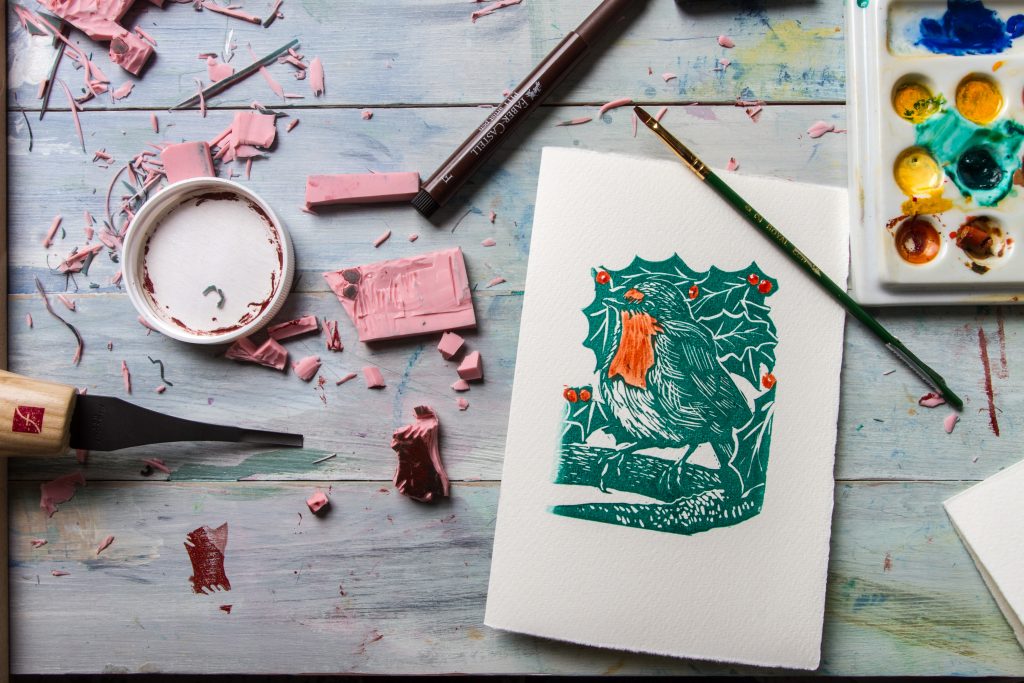 How To Make Your Own Linocut Christmas Cards - Jackson's Art Blog