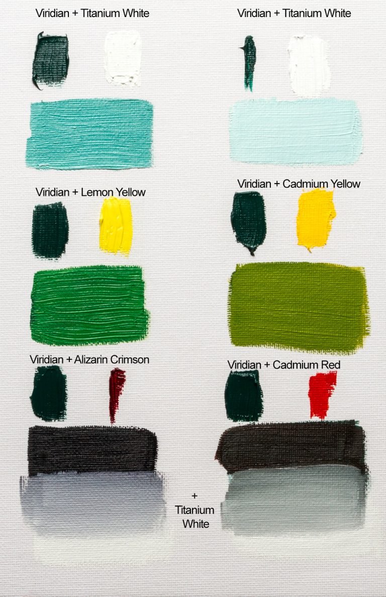 Colour Mixing With Williamsburg Viridian Oil Paint - Jackson's Art Blog