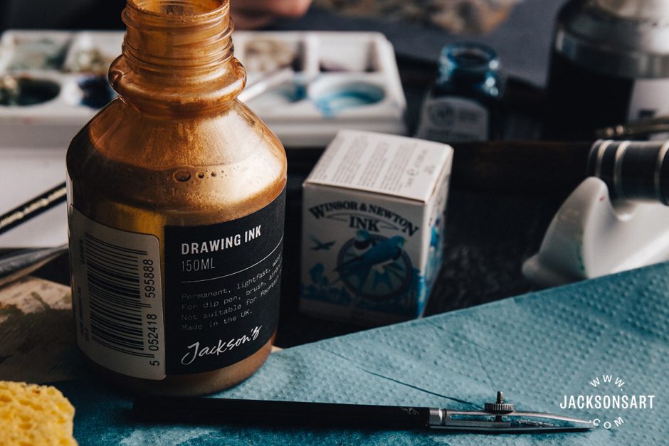 Qualities of Metallic Ink on Black Watercolour- Jackson's Art Blog ...