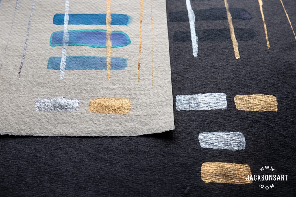 Qualities of Metallic Ink on Black Watercolour- Jackson's Art Blog ...