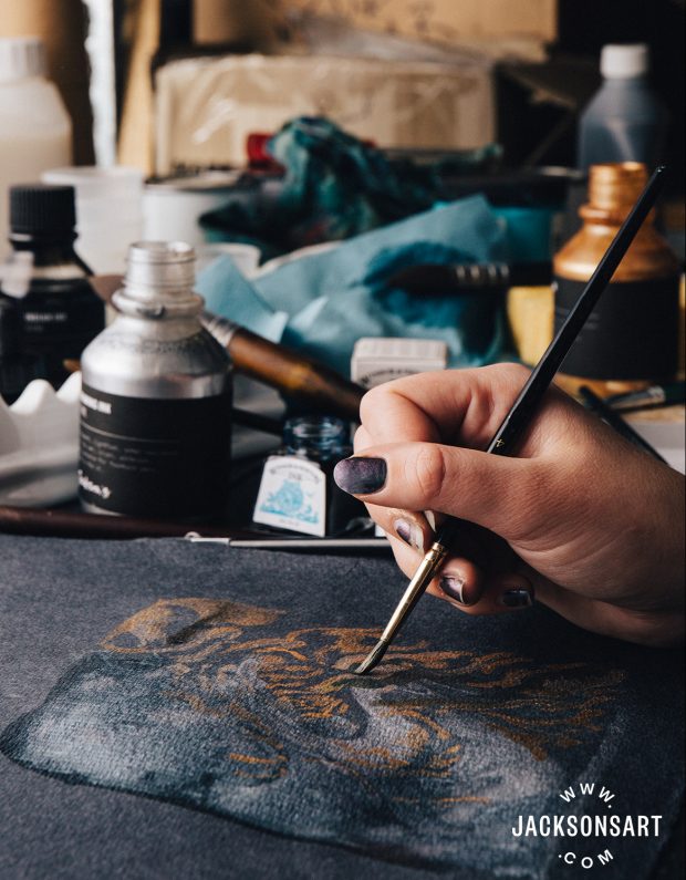 Qualities of Metallic Ink on Black Watercolour- Jackson's Art Blog ...