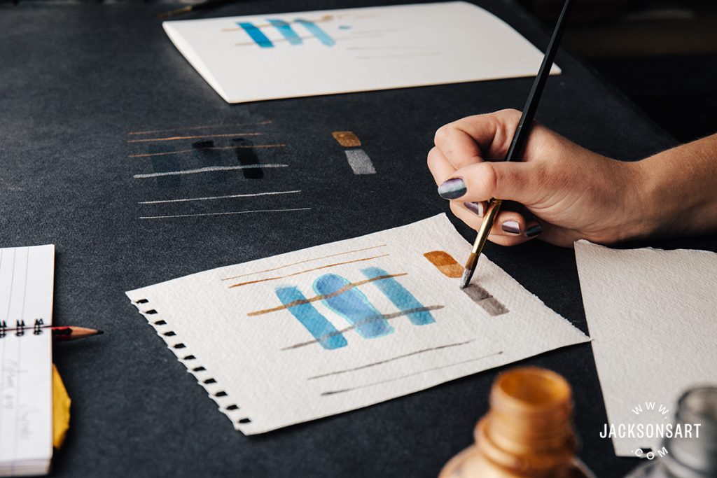 Qualities of Metallic Ink on Black Watercolour- Jackson's Art Blog ...