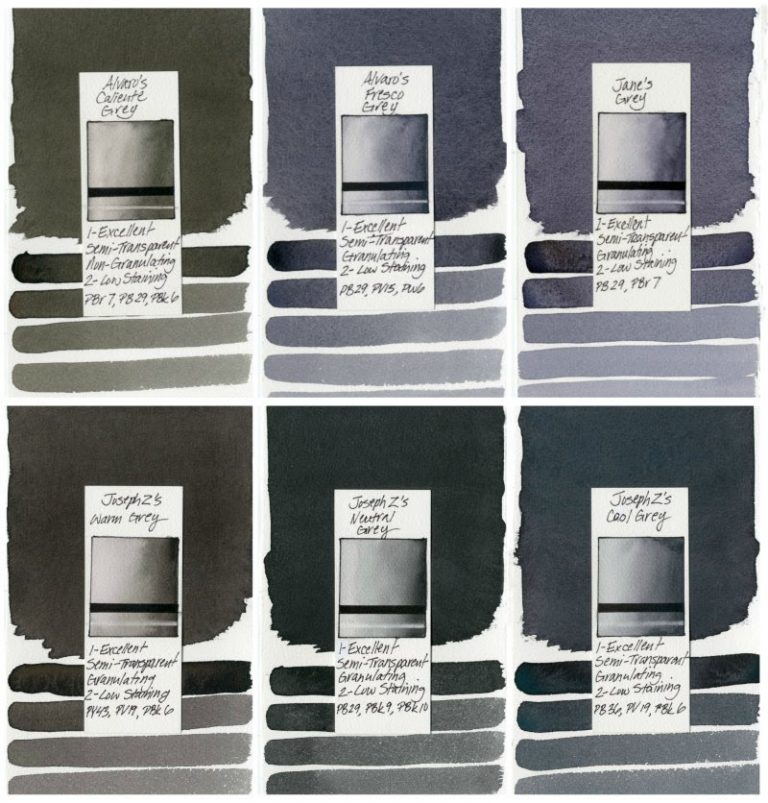 Grey Watercolours Made by Artists and Daniel Smith - Jackson's Art Blog ...