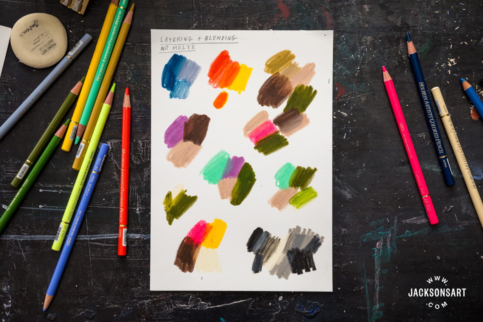 Holbein Artists' Coloured Pencils and Meltz Pencil Blender - Jackson's ...