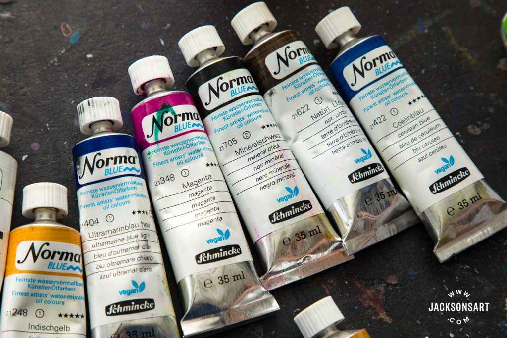 Schmincke Norma Blue Water-Mixable Oil Colours Review - Jackson's Art Blog