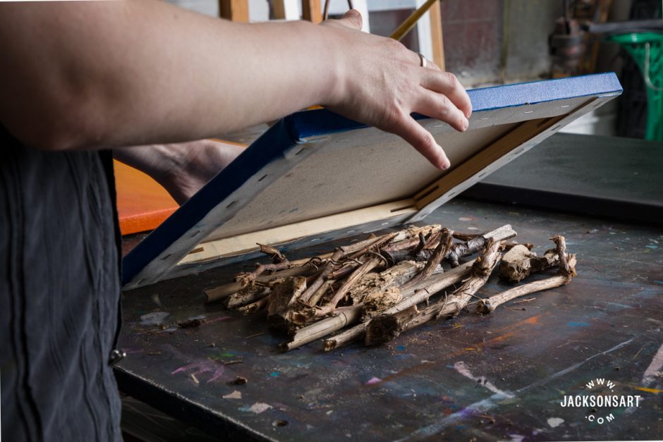 Grattage Painting Techniques Using Found Materials - Jackson's Art Blog