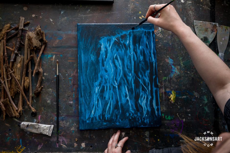 Grattage Painting Techniques Using Found Materials - Jackson's Art Blog