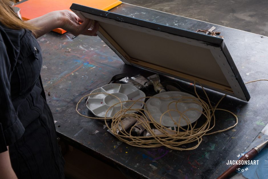 Grattage Painting Techniques Using Found Materials - Jackson's Art Blog