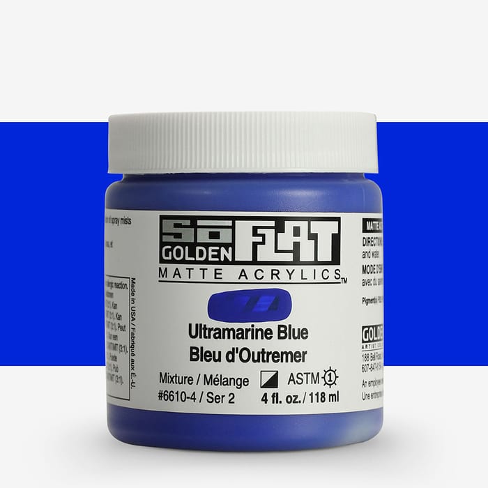 Golden : SoFlat : Matte Acrylic Paint : 118ml (4oz) : Ultramarine Blue ...
