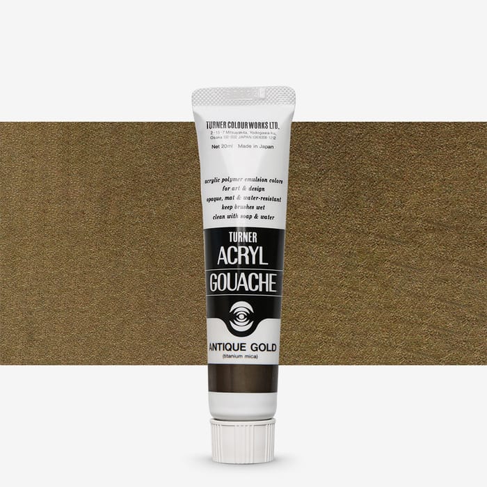 Turner : Acrylic Gouache Paint : 20ml : Antique Gold 76 | Jackson's Art