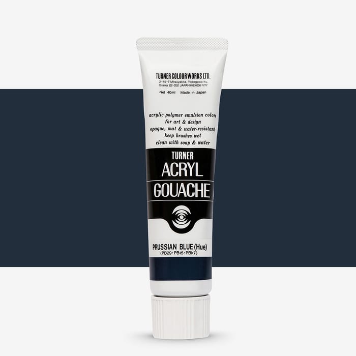 Turner : Acrylic Gouache Paint : 40ml : Prussian Blue (Hue) 54 ...