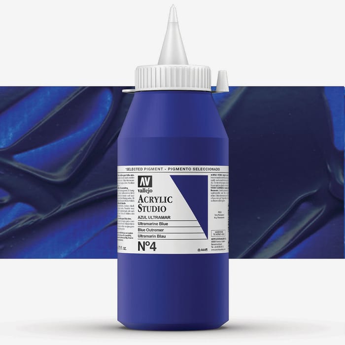 Vallejo Studio Acrylic Paint : 1000ml : Ultramarine Blue | Jackson's Art