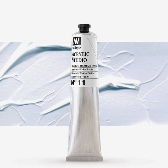 Vallejo Studio Acrylic Paint : 58ml : Titanium White Rutile | Jackson's Art
