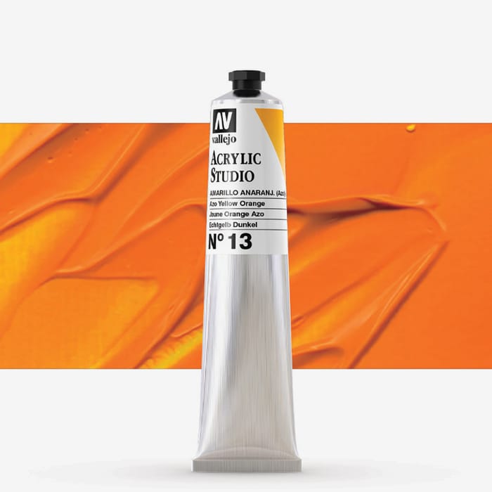 Vallejo Studio Acrylic Paint : 58ml : Azo Yellow Orange | Jackson's Art