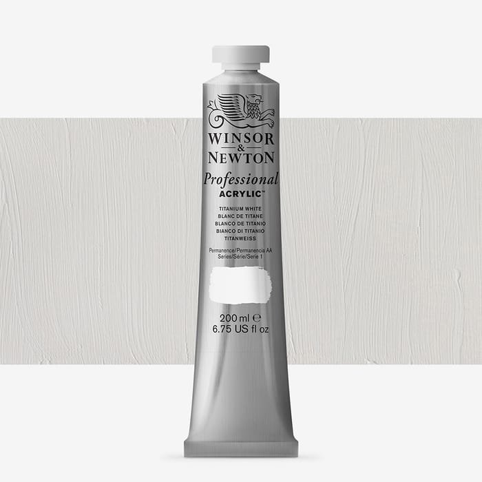 Winsor & Newton Professional Acrylic Paint : Titanium White 200ml ...