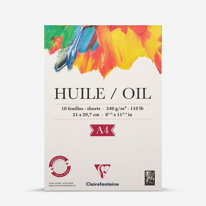 Clairefontaine Oil Painting Paper Pad : 240gsm : 10 Sheets : Glued 1 ...