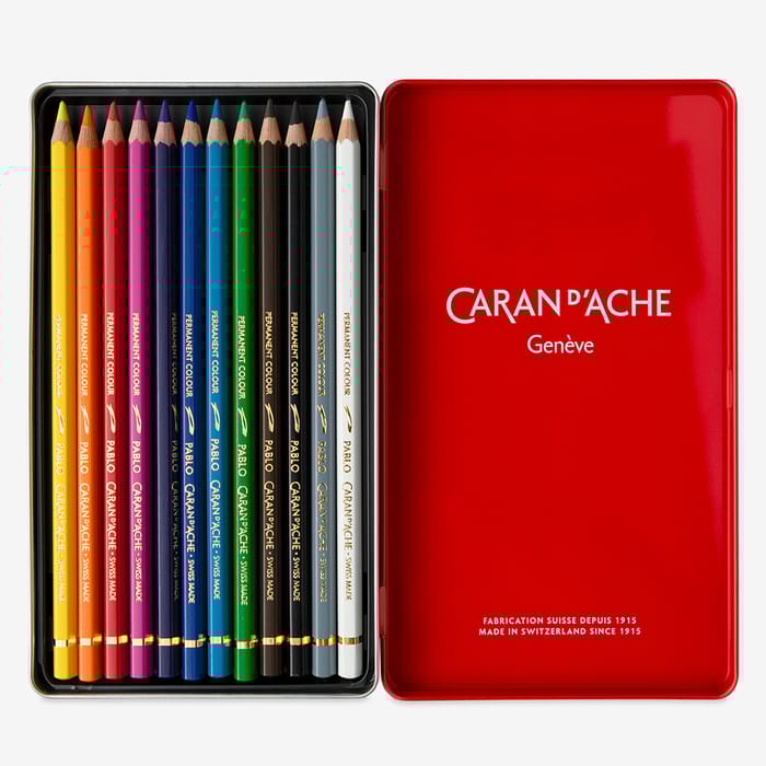 box of colored pencils or crayons