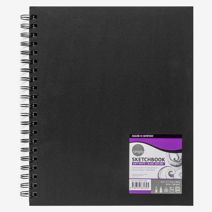 Daler Rowney : Spiral Bound Sketchbook : Black : 8.5x11in : 100gsm : 80 ...