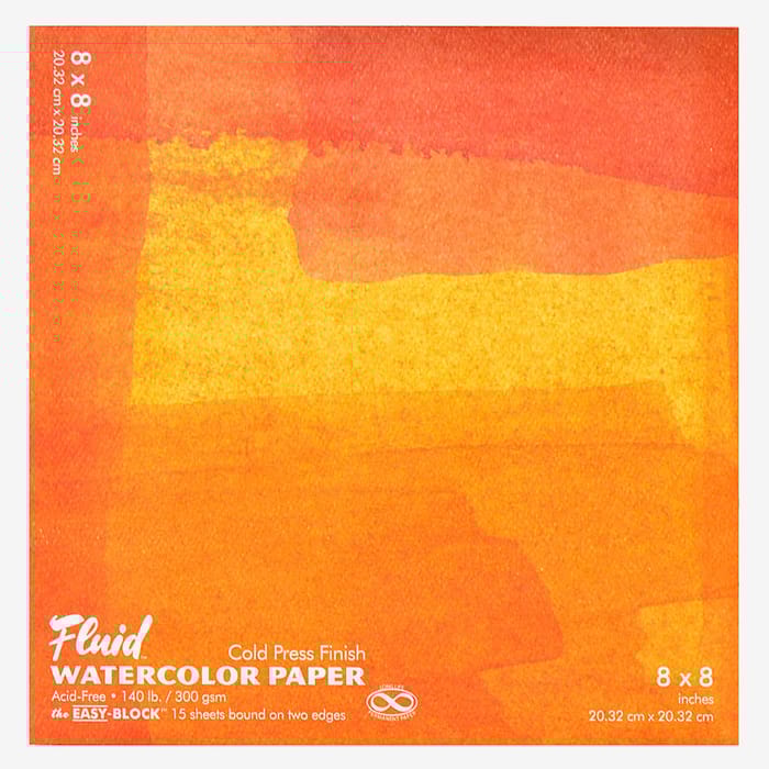 Global : Fluid Easy Block : Watercolor Paper : 300gsm : 8x8in : Cold ...