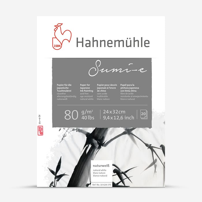 Hahnemuhle : Sumi E : Japanese Ink Paper Pad : 80gsm : 24x32cm : 20 ...
