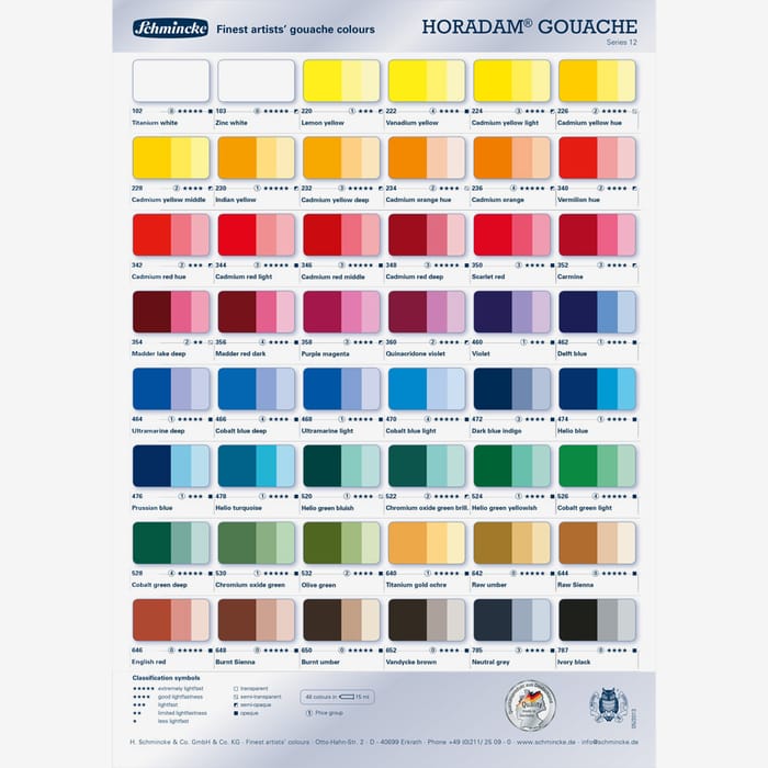 pergamon colour chart