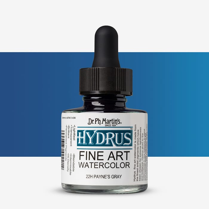 Dr. Ph. Martin's : Hydrus Liquid Watercolor Paint : 30ml : Payne's Grey ...