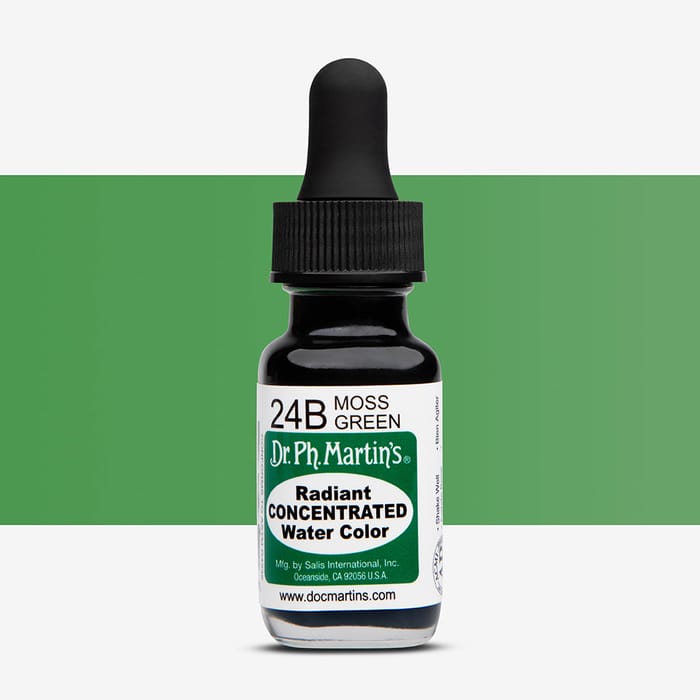 Dr. Ph. Martin's : Radiant Watercolor Paint Dye : 15ml : Moss Green ...