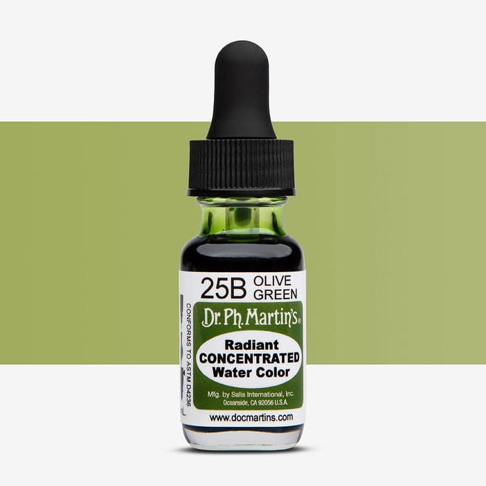 Dr. Ph. Martin's : Radiant Watercolor Paint Dye : 15ml : Olive Green ...