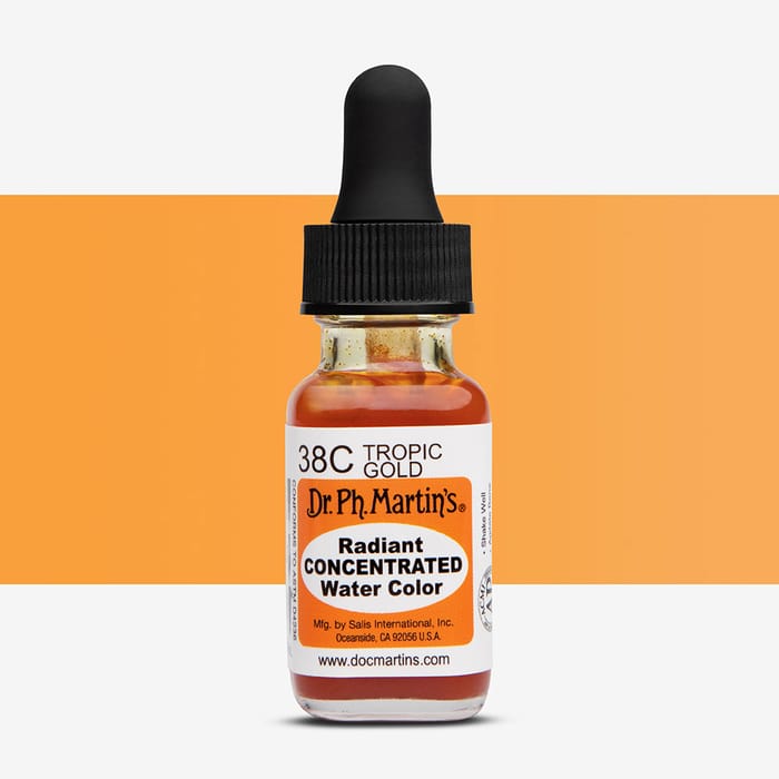 Dr. Ph. Martin's : Radiant Watercolor Paint Dye : 15ml : Tropic Gold ...