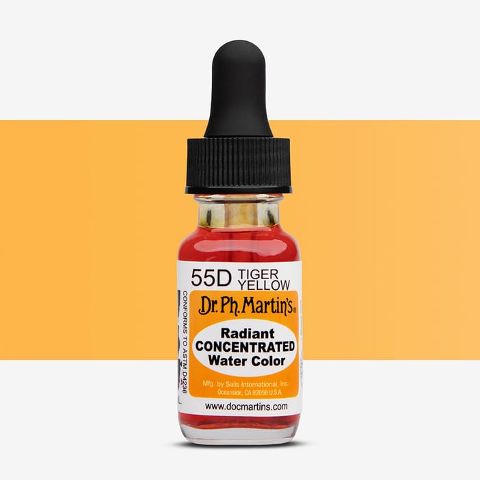 Dr. Ph. Martin's : Radiant Watercolor Paint Dye : 15ml : Tiger Yellow ...