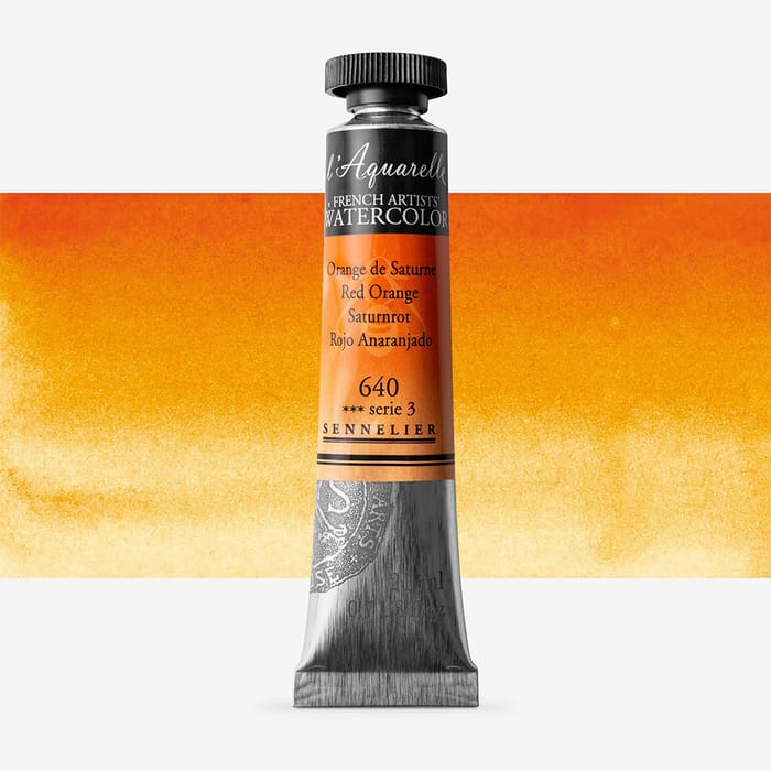 Sennelier : Watercolor Paint : 21ml : Red Orange | Jackson's Art