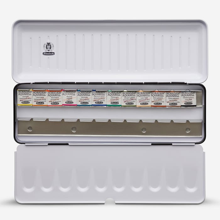 Schmincke : Horadam Watercolour Paint : Metal Set : Grooved Design : 12 ...