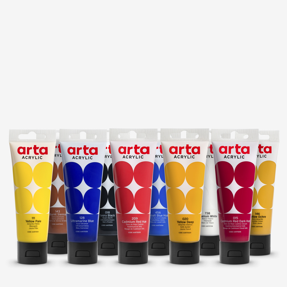 Arta : Acrylic Paint : Set of 10 Tubes 75ml : Highly Pigmented Colours ...