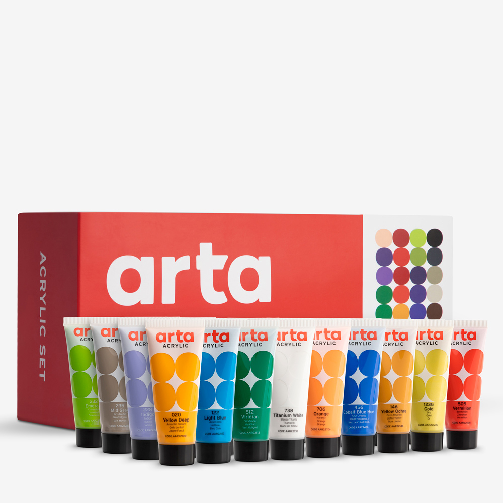 Arta : Acrylic Paint : Set of 36 Tubes 22ml : Highly Pigmented Colours ...