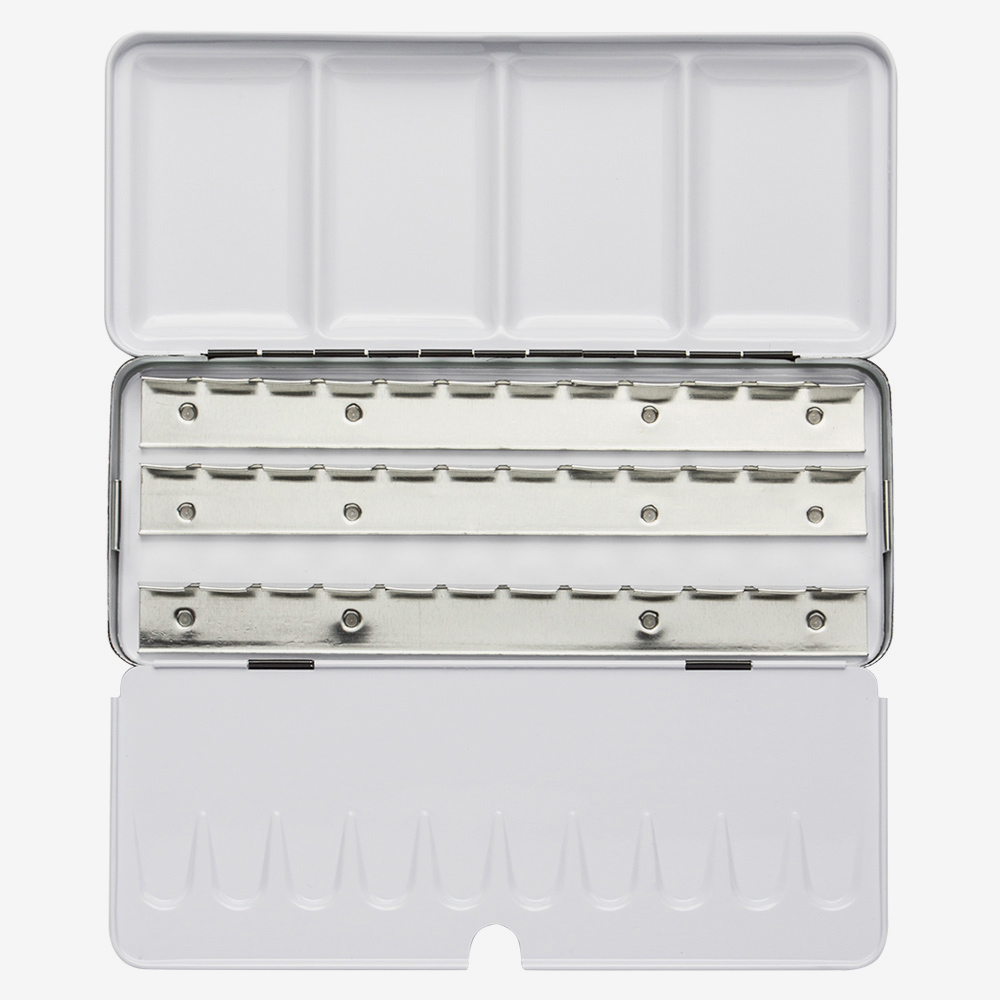 Empty Watercolour Box With Fold-Out Palette : 36 Half Pans or 18 Full ...