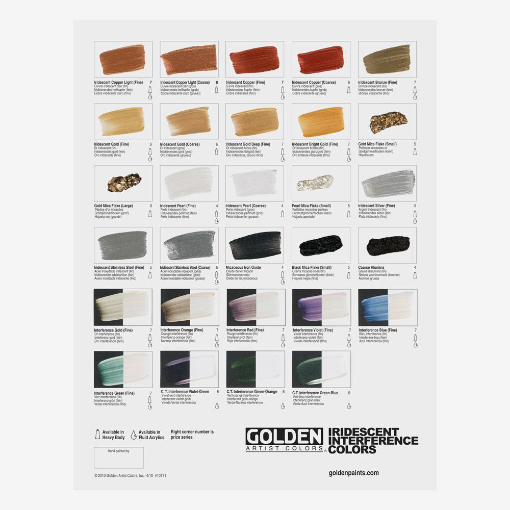 Golden Acrylic : Iridescent Interference Colours : Hand Painted Colour ...