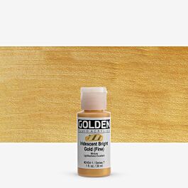 Golden : Fluid Acrylic Paint : 30ml (1oz) : Bright Gold Fine Iridescent ...