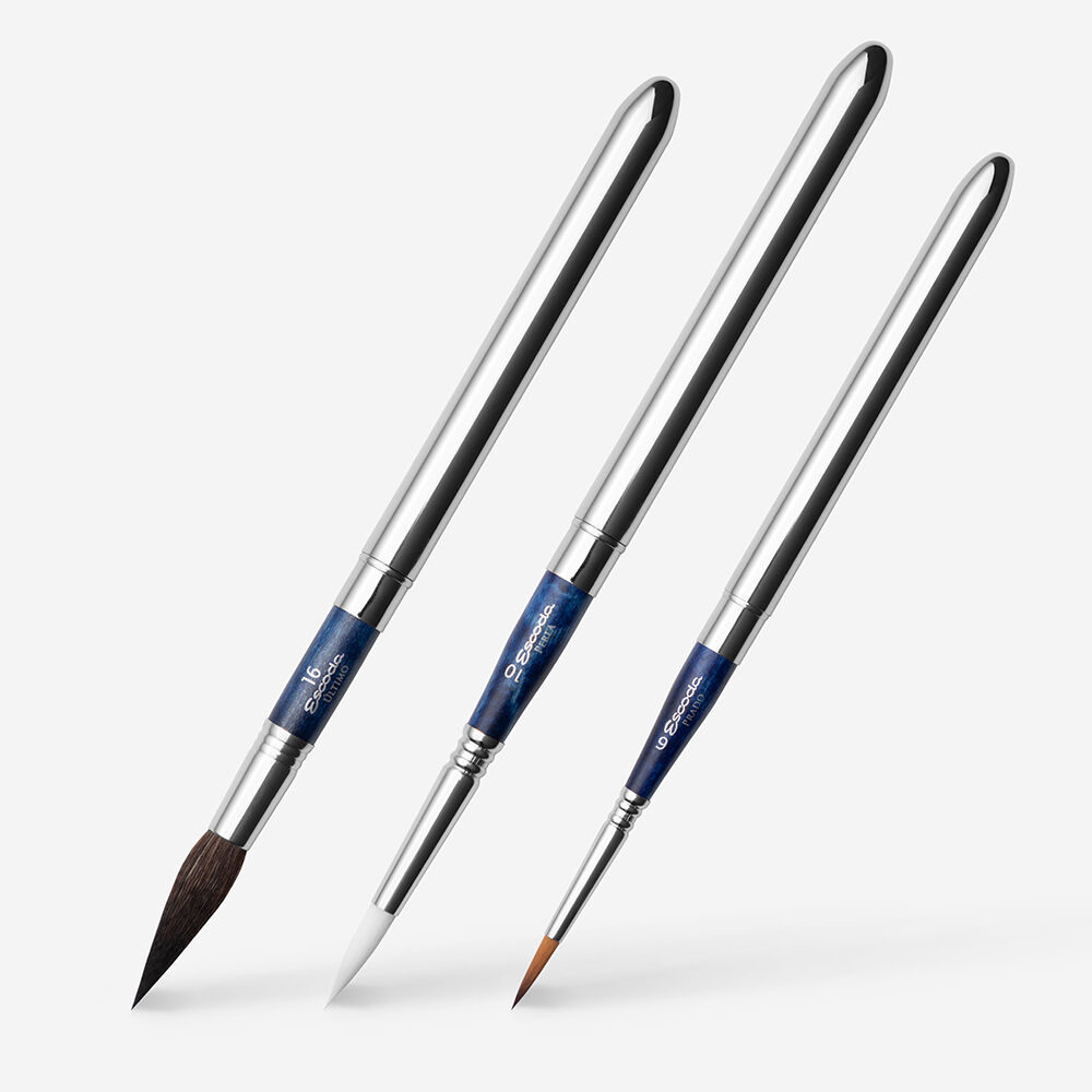 Escoda : Travel Brush Set : Blue : Assorted Synthetic : Series 1271 : Set of 3 | Jackson's Art