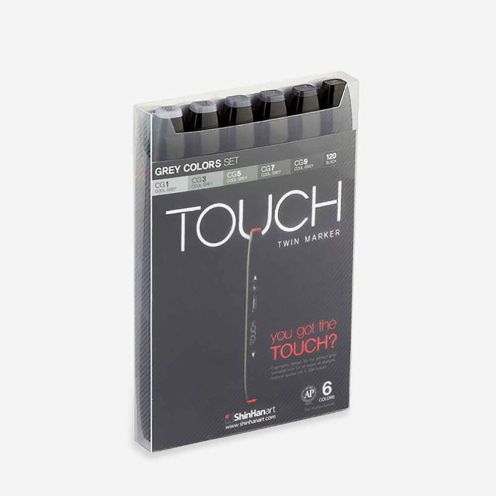 Shinhan : Touch Twin 6 Marker Pen Set : Grey Colors | Jackson's Art