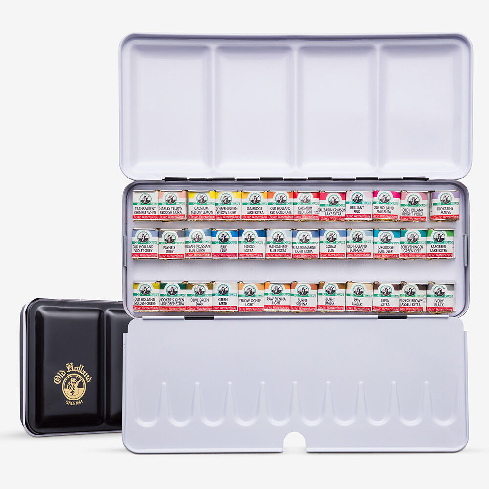 Old Holland : Watercolour Set : 36 Half Pans | Jackson's Art