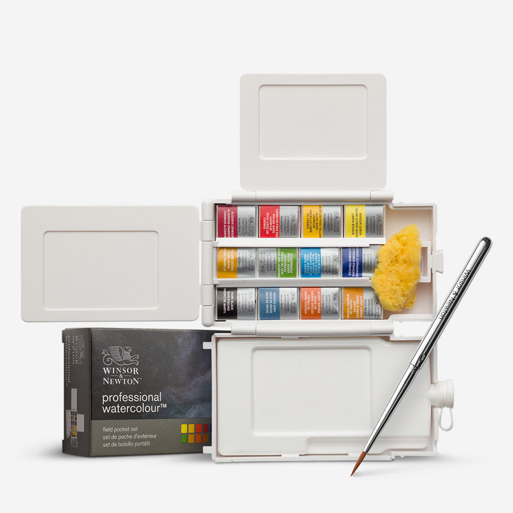 Winsor & Newton : Professional Watercolor : Field Box : Set Of 12 Half ...