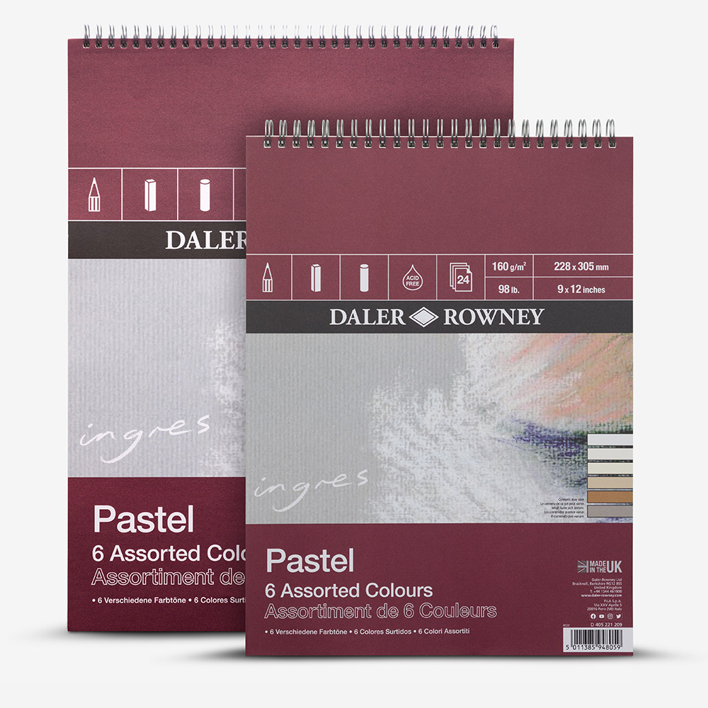 Daler Rowney Ingres Pastel Papers Spiral Pads - 6 Assorted Colours ...