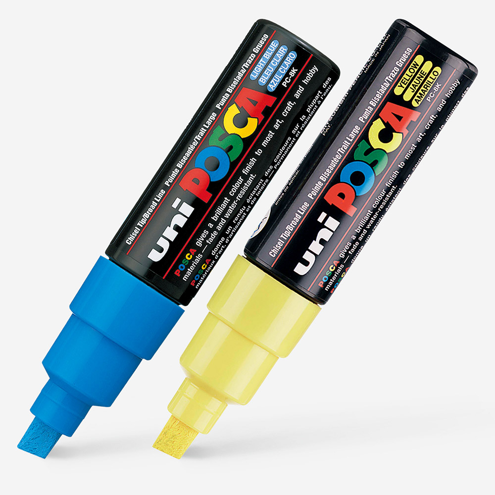Uni Posca Markers Pc-8K Chisel Tip 8mm | Jackson's Art