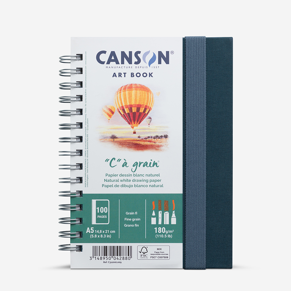 Canson : Artbook : Spiral : Portrait : C A Grain : 180gsm : 50 Sheets ...