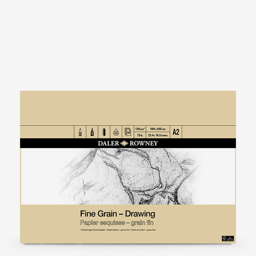 Daler Rowney : Fine Grain Drawing Pad : Cartridge Paper : 120gsm : A2 ...