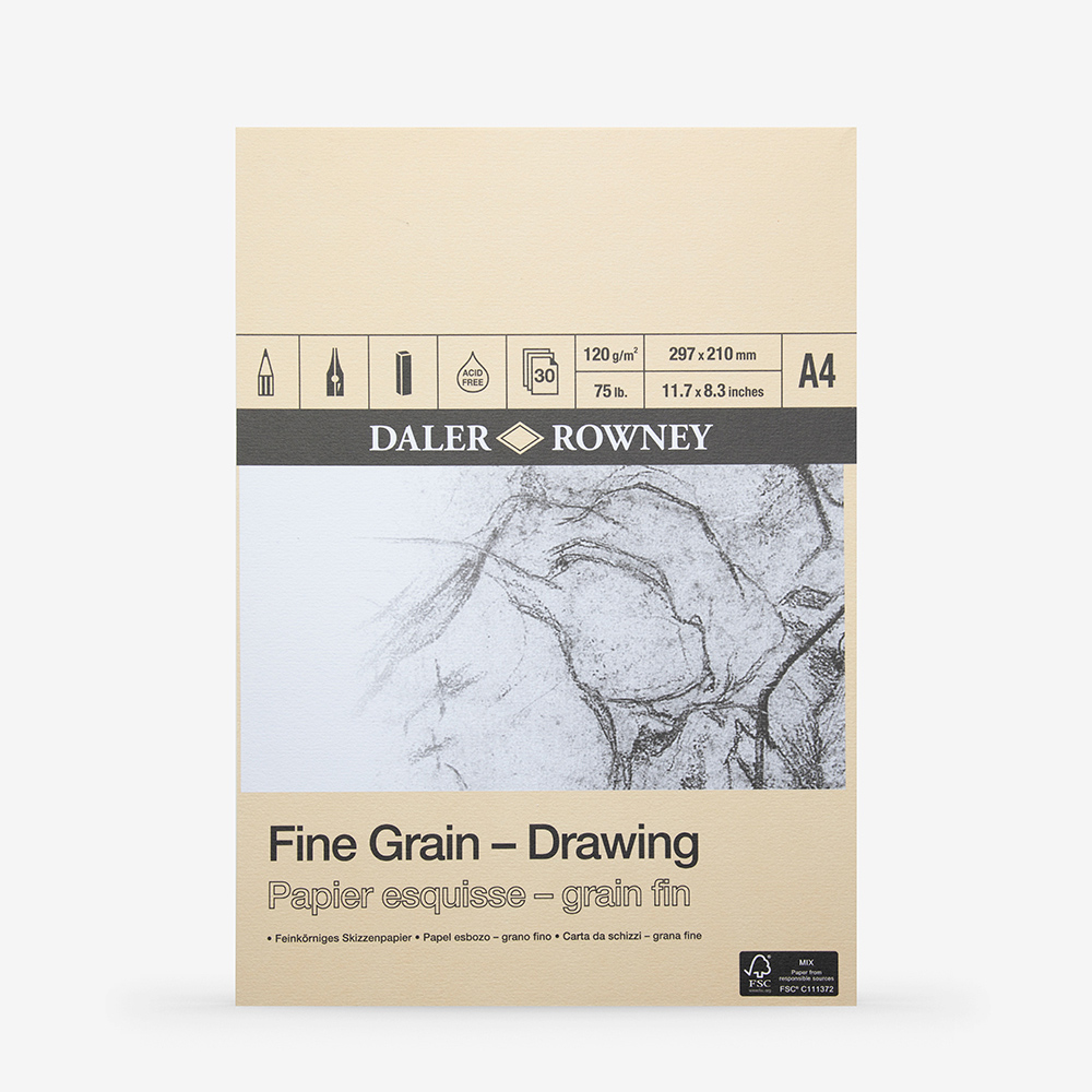 Daler Rowney : Fine Grain Drawing Pad : Cartridge Paper : 120gsm : A4 ...