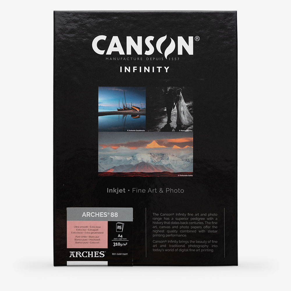 Canson : Infinity : Arches 88 : Inkjet Paper : 310gsm : A4 : Pack of 25 ...