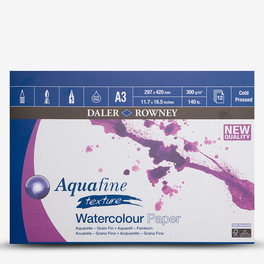 Daler Rowney : Aquafine Watercolour Pad : 300gsm : A3 : 12 sheets ...